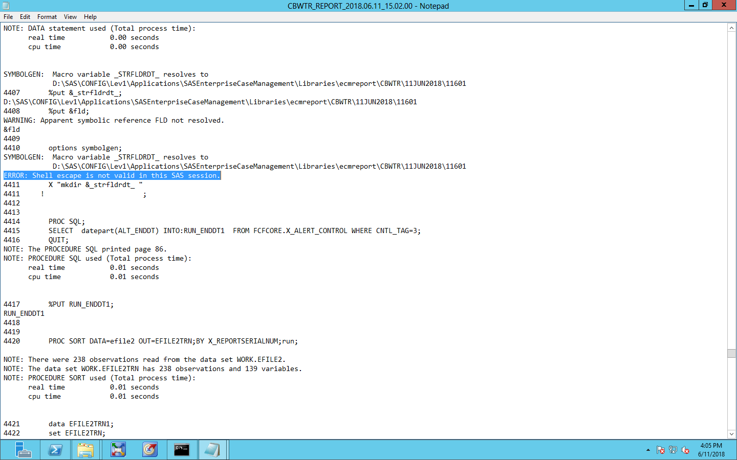 Solved Error Shell Escape Is Not Valid In This Sas Session Sas Support Communities
