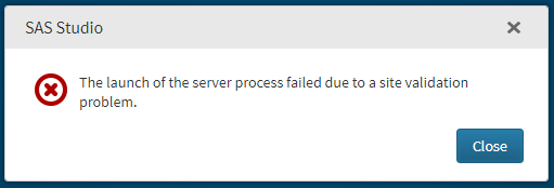 ERROR: The launch of the server process failed due to a site validatio ...