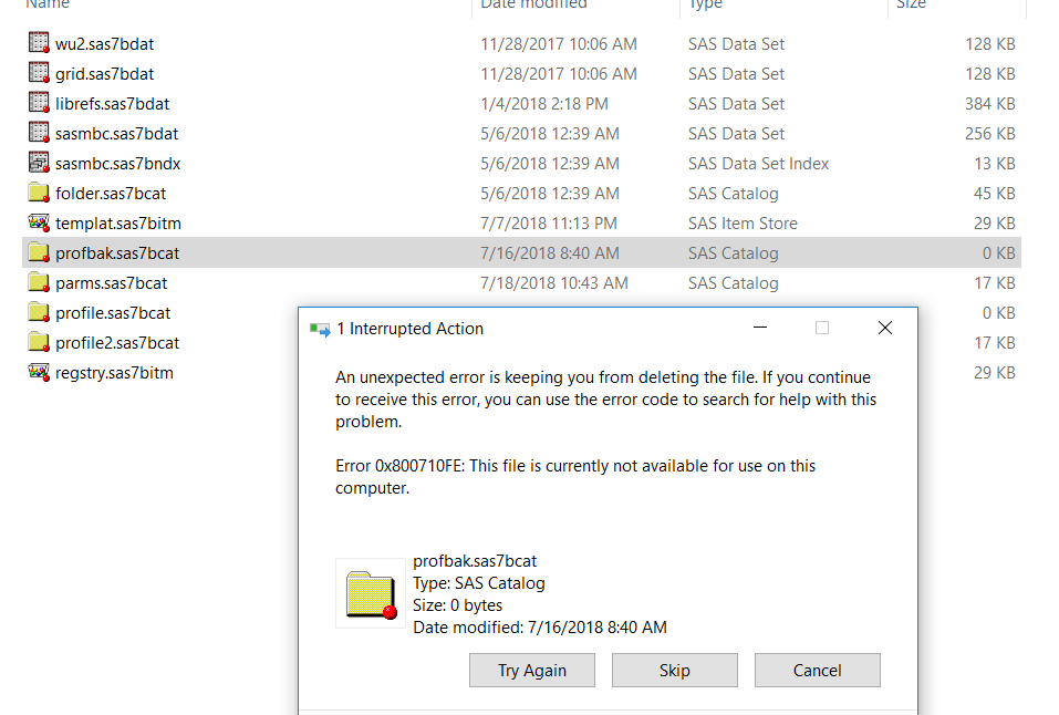sas 9.4 not able to replace sasuser profile.sas7bcat - SAS Support ...