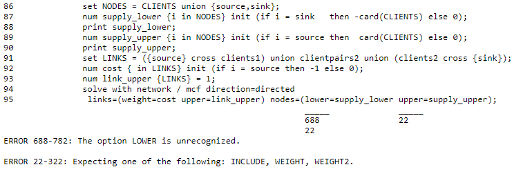 Solved: Proc OPTMODEL: finding optimal pairs - handling infeasibility - SAS Support Communities