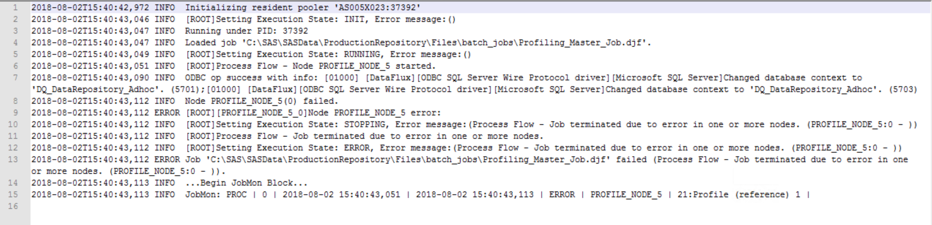 DataFlux job fails to run in windows batch file - SAS Support Communities
