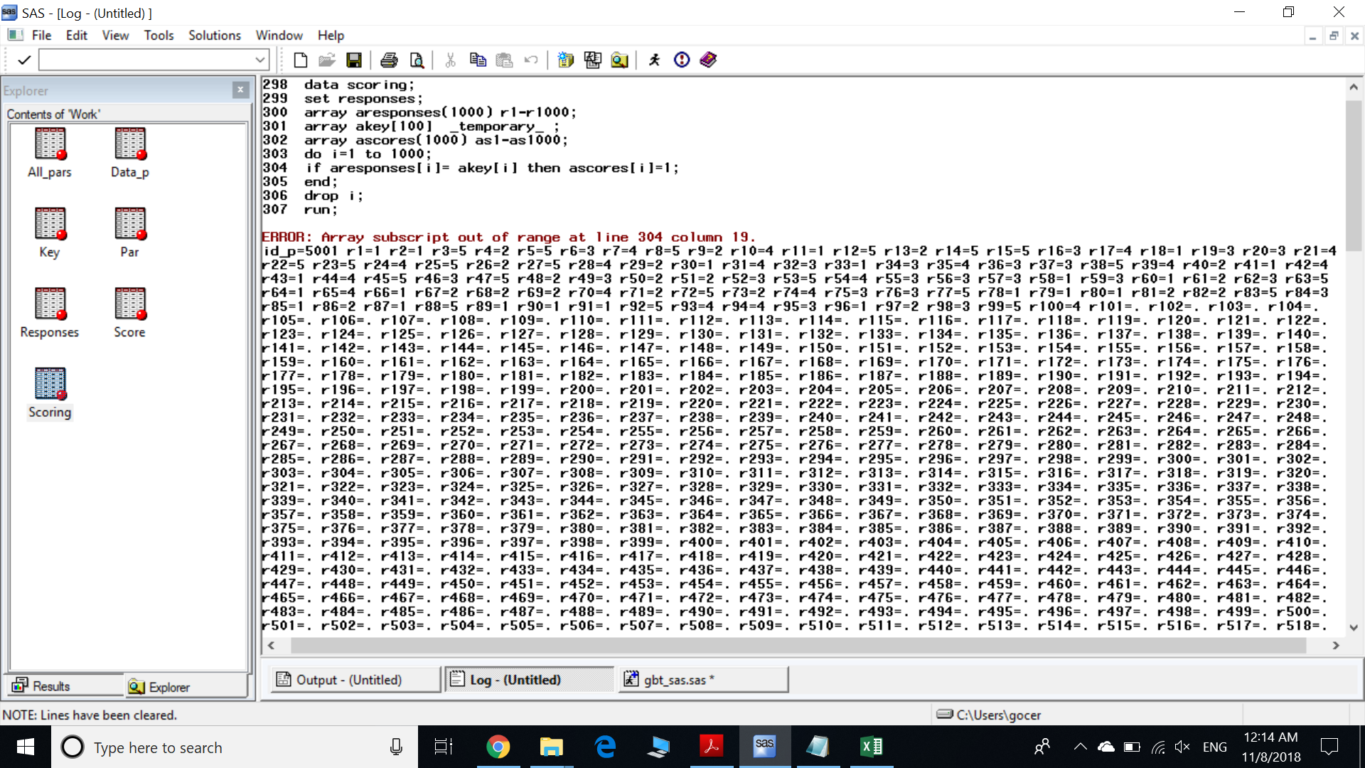 Solved: Scoring students' responses - SAS Support Communities