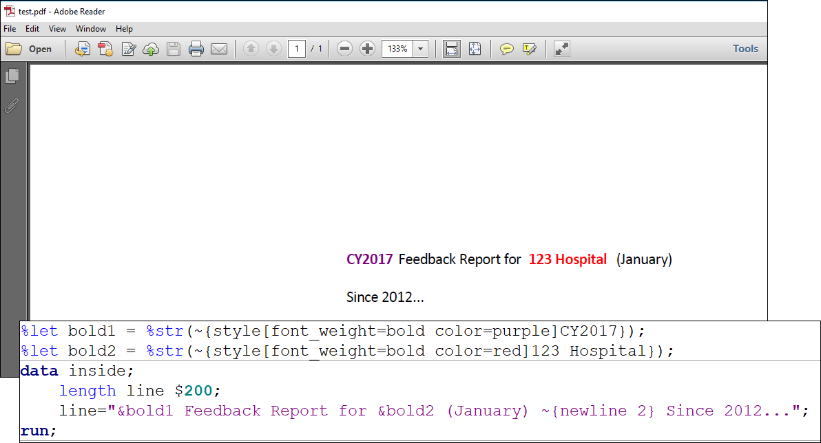 Solved: how to make selected words in bold for PDF format - SAS Support ...