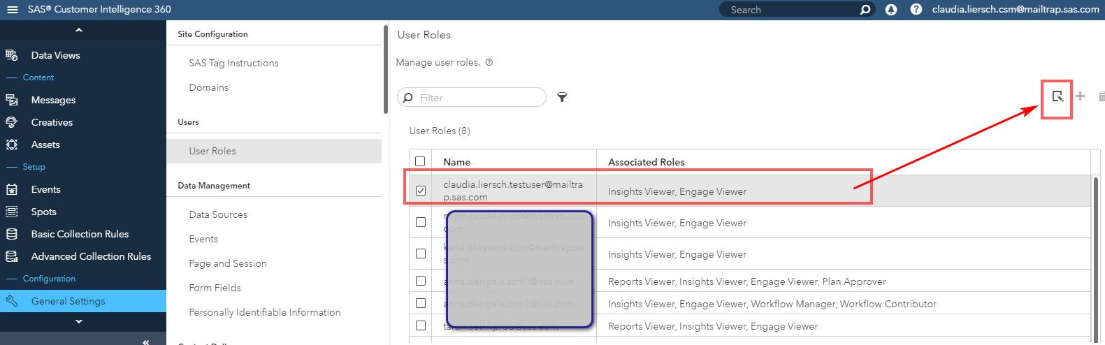 How to display missing users in CI360 User Roles menu? - SAS Support ...