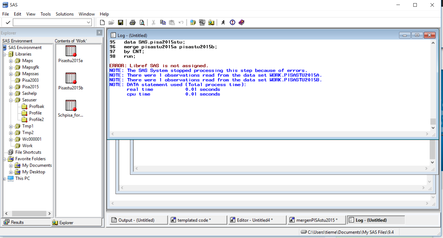 Solved: ERROR: libref is not assigned - SAS Support Communities