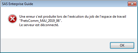 Error while executing workspace job. Server disconnected. - SAS Support ...