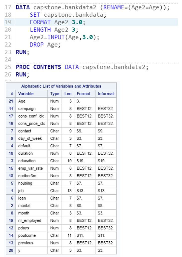 Solved: 20 variables 1 coming in as wrong type (age is seen as char and I want... - SAS Support ...