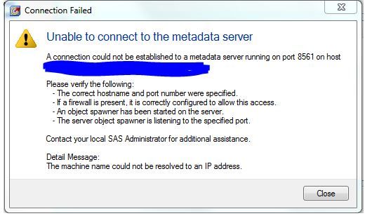 Solved: sas Applications connection issue - SAS Support Communities