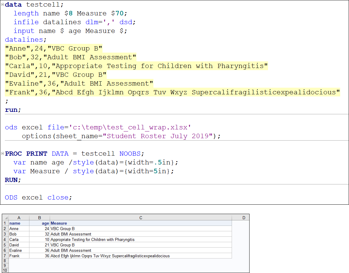 Solved: ODS Excel involuntary concatenation - SAS Support Communities
