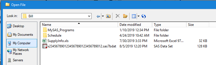 SAS EG: Properties and files windows should be large enough to hold co ...