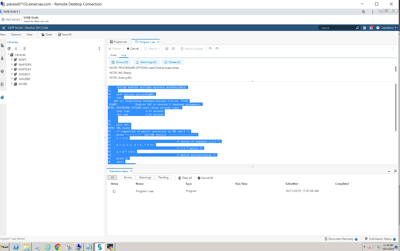 Submit/R and R statements in PROC IML is running very slowly (On SAS V ...