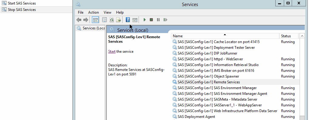 Startstop Sas Services Using Windows Batch File 