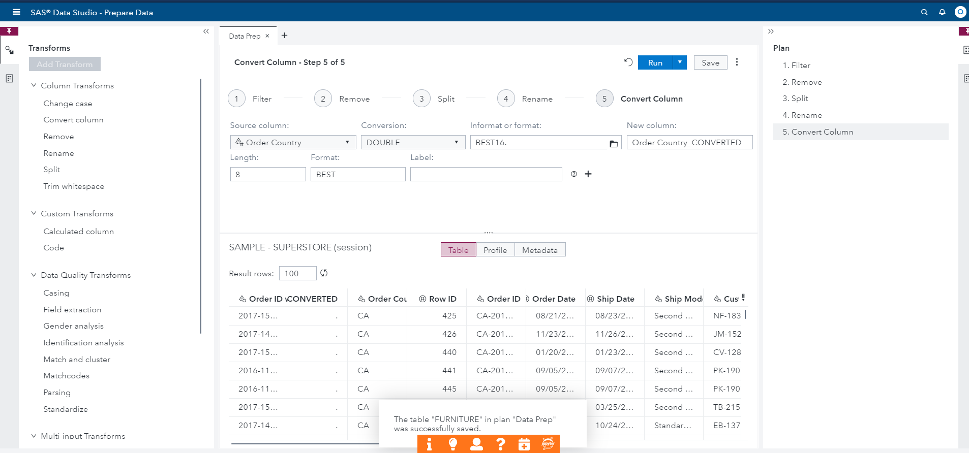 delete a step in SAS Visual Analytics - Prep data - SAS Support Communities
