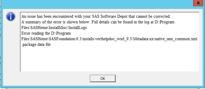 Uninstall SAS 9.3 error reading native_unix_common.xml - SAS Support ...