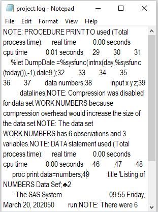 Project log file export to daily folder for future checking - SAS ...