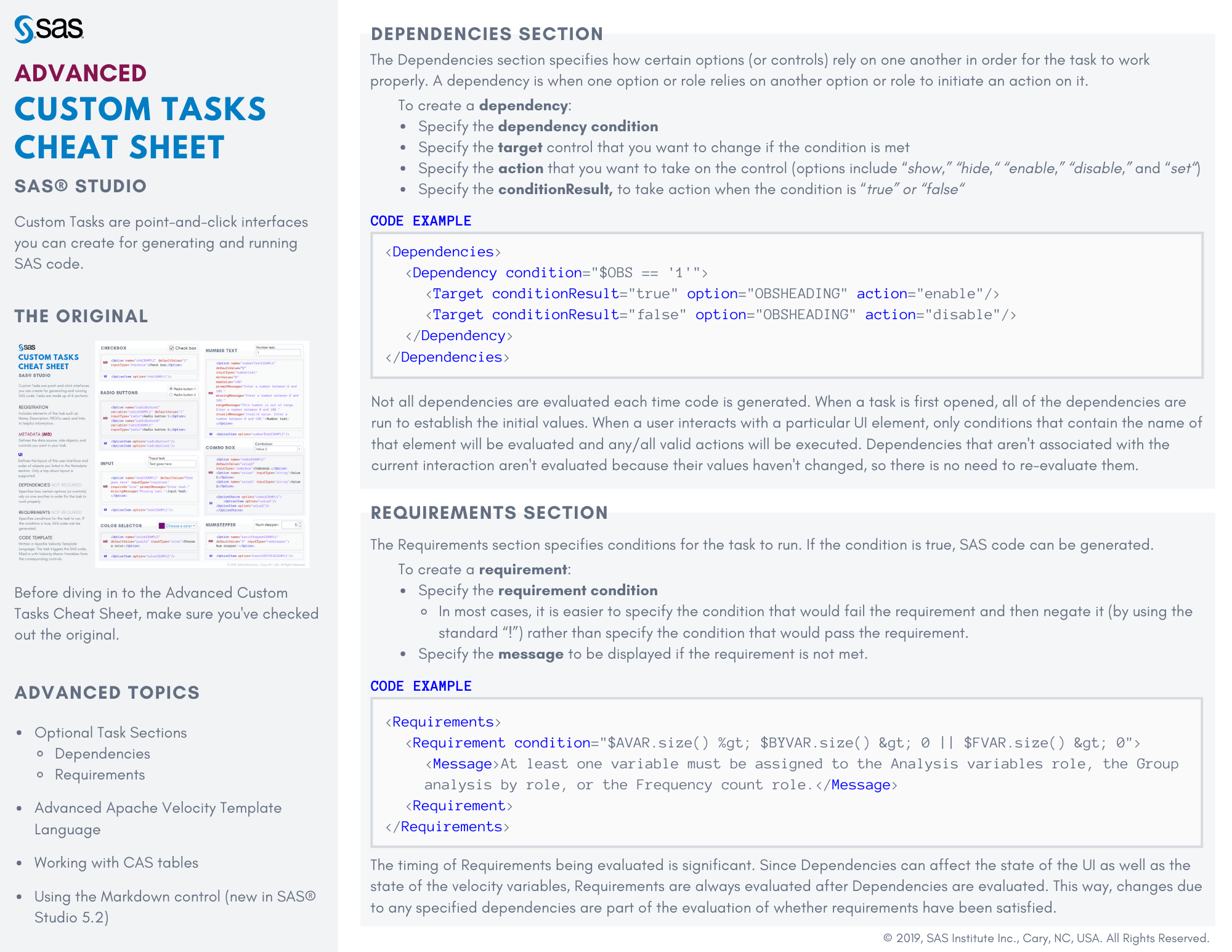 Custom Task Tuesday: Advanced Custom Task Cheat Sheet - SAS Support ...