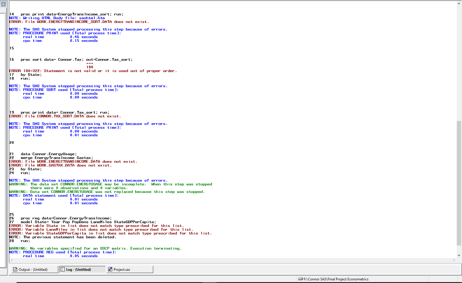Proc Reg Help - SAS Support Communities