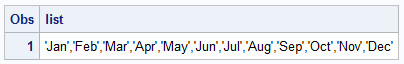 Month list separated by ',' ( 'Jan','Feb','Mar',Apr','May.......,'Dec ...