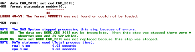 Solved: Cannot load date formats - SAS Support Communities
