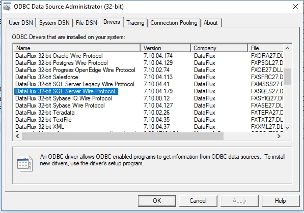 Connecting to Databases using Data Flux ODBC Drivers - SAS Support ...