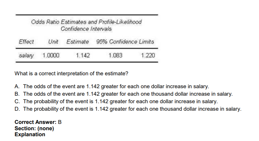 Solved: Odds ratio and Units - SAS Support Communities