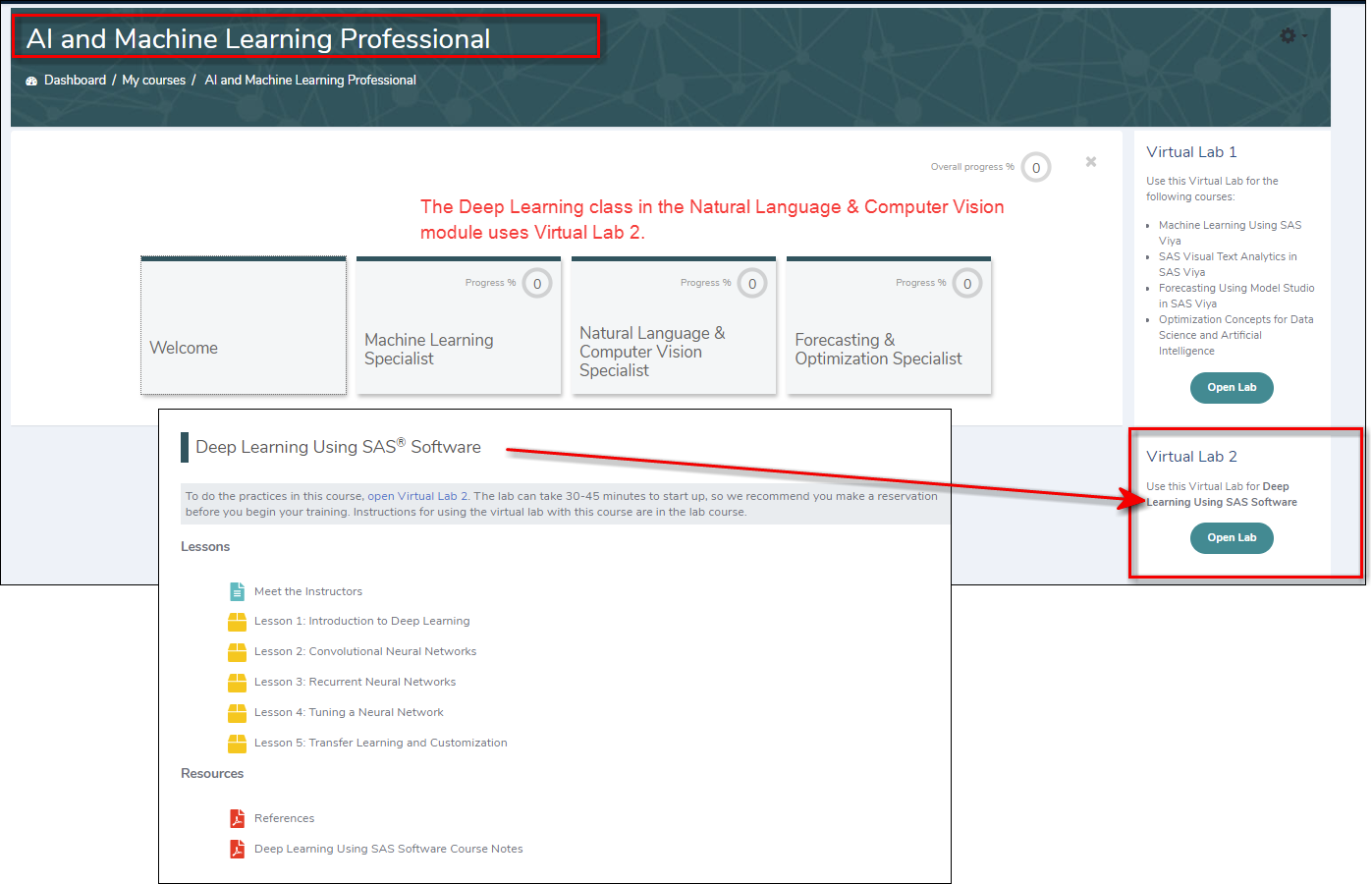 Which virtual lab goes with Lesson 4 - Neural Networks - SAS Support ...