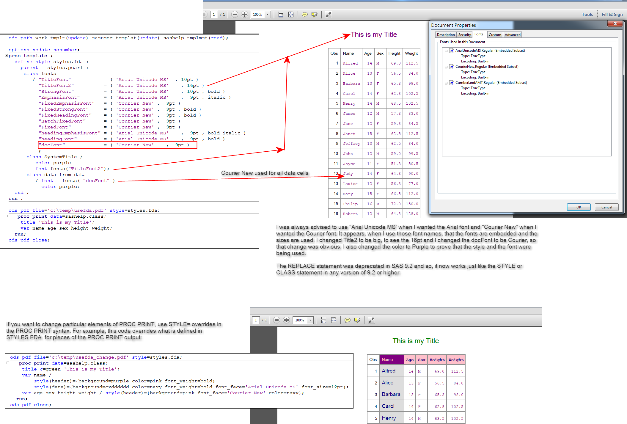 Solved: TEMPLATE/STYLE change font family and size - SAS Support ...