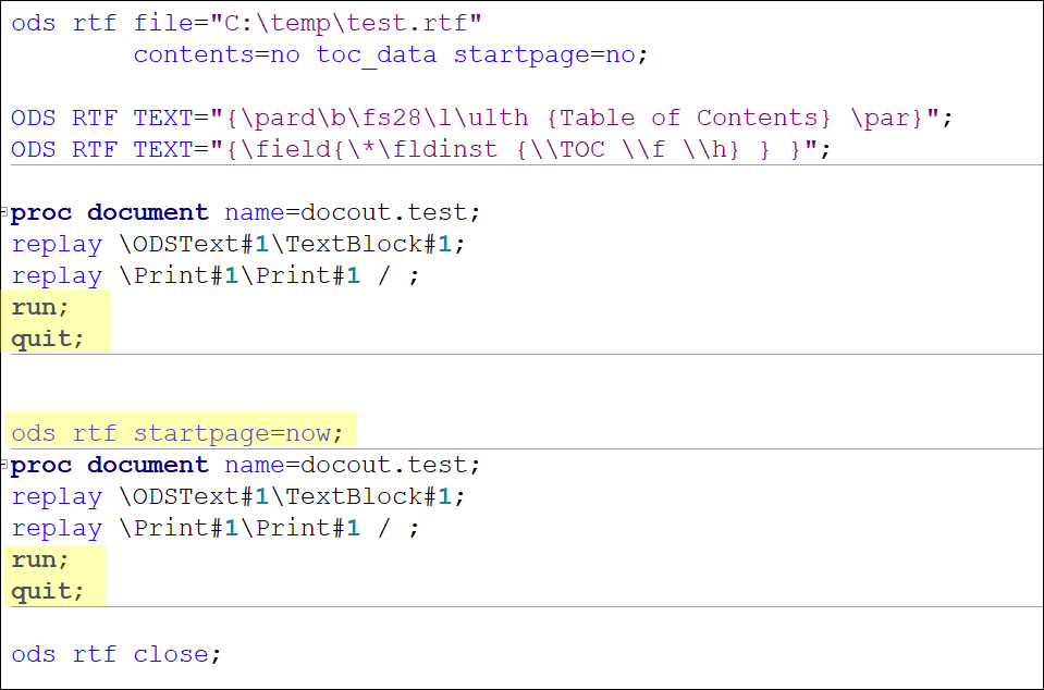 Solved: How to control PAGEBREAKs when using ODS DOCUMENT? - SAS ...