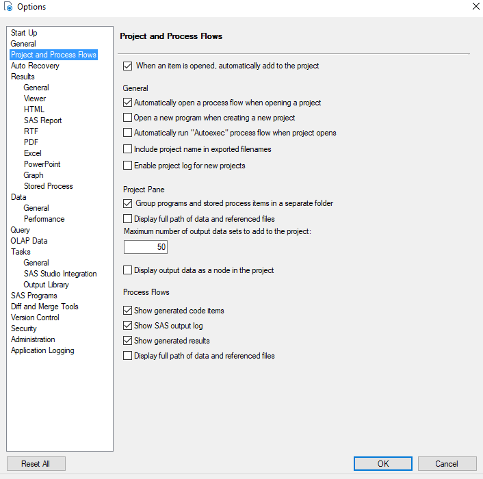 SAS EG 8.1 project output window not dispayed - SAS Support Communities