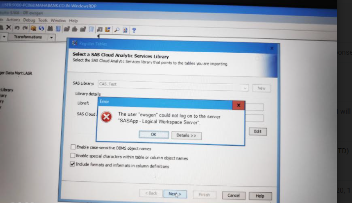 User could not log on to the server "SASApp -Logical Workspace server" - SAS Support Communities