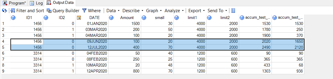 Solved: Simultaneous Cumulative Sum of two variables with respect to date usi... - SAS Support ...