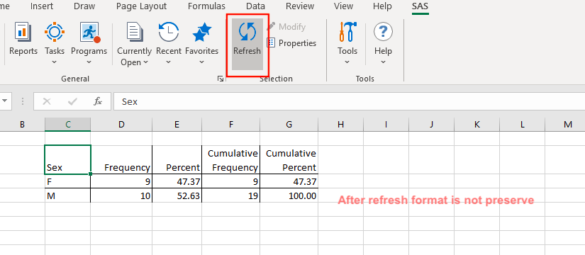 SAS AddIn for Excel - Preserve style - SAS Support Communities