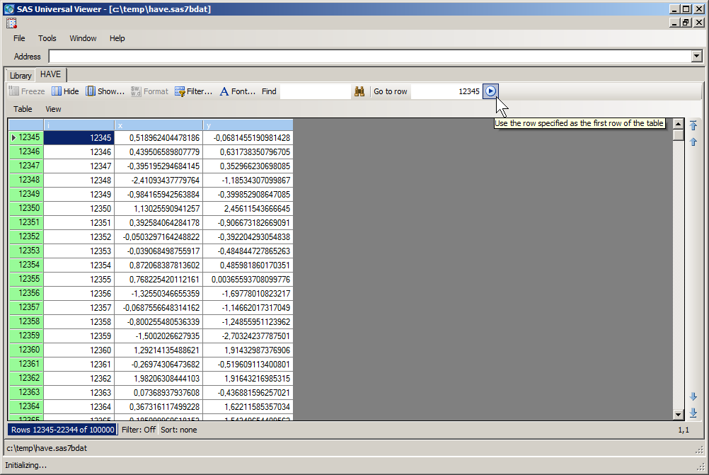 Solved: In VIEWTABLE, How Can I Directly Go to Certain Observation? - SAS Support Communities
