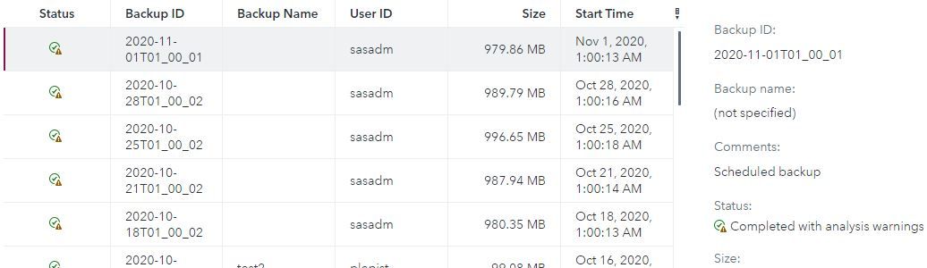 SAS Deployment Backup: Attention Required: Can not find tier informati ...