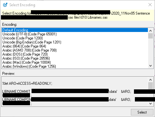 Can one change the "Default Encoding" for saving SAS files in EG? - SAS ...