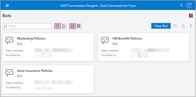 Chatbot Anatomy in SAS Conversation Designer
