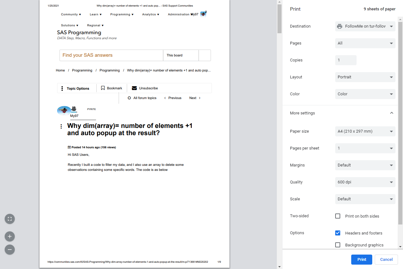 Solved: How to print a SAS discussion with colour in from our forum ...