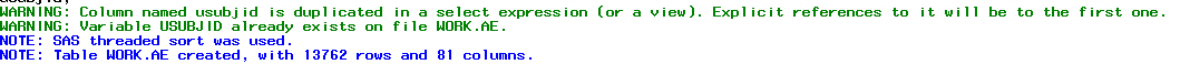 Solved: how to get rid of PROC SQL warning messages - SAS Support Communities