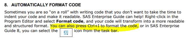 Solved: Why Ctr+I does not work in auto format on SAS EG? - SAS Support ...