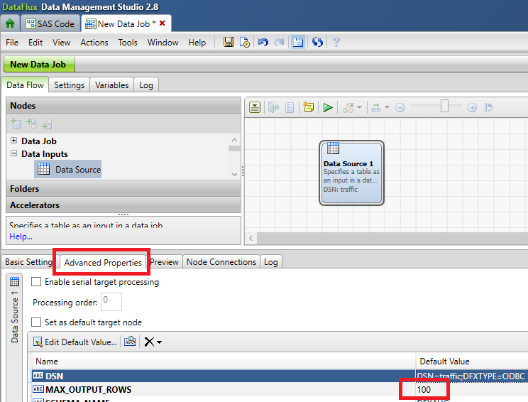 How to run a sample of data from a datajob in dm studio - SAS Support ...