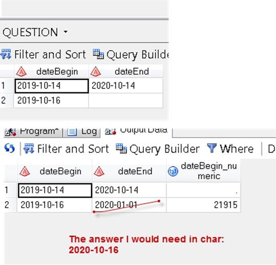 Solved: How to use INTNX on a char field? - SAS Support Communities