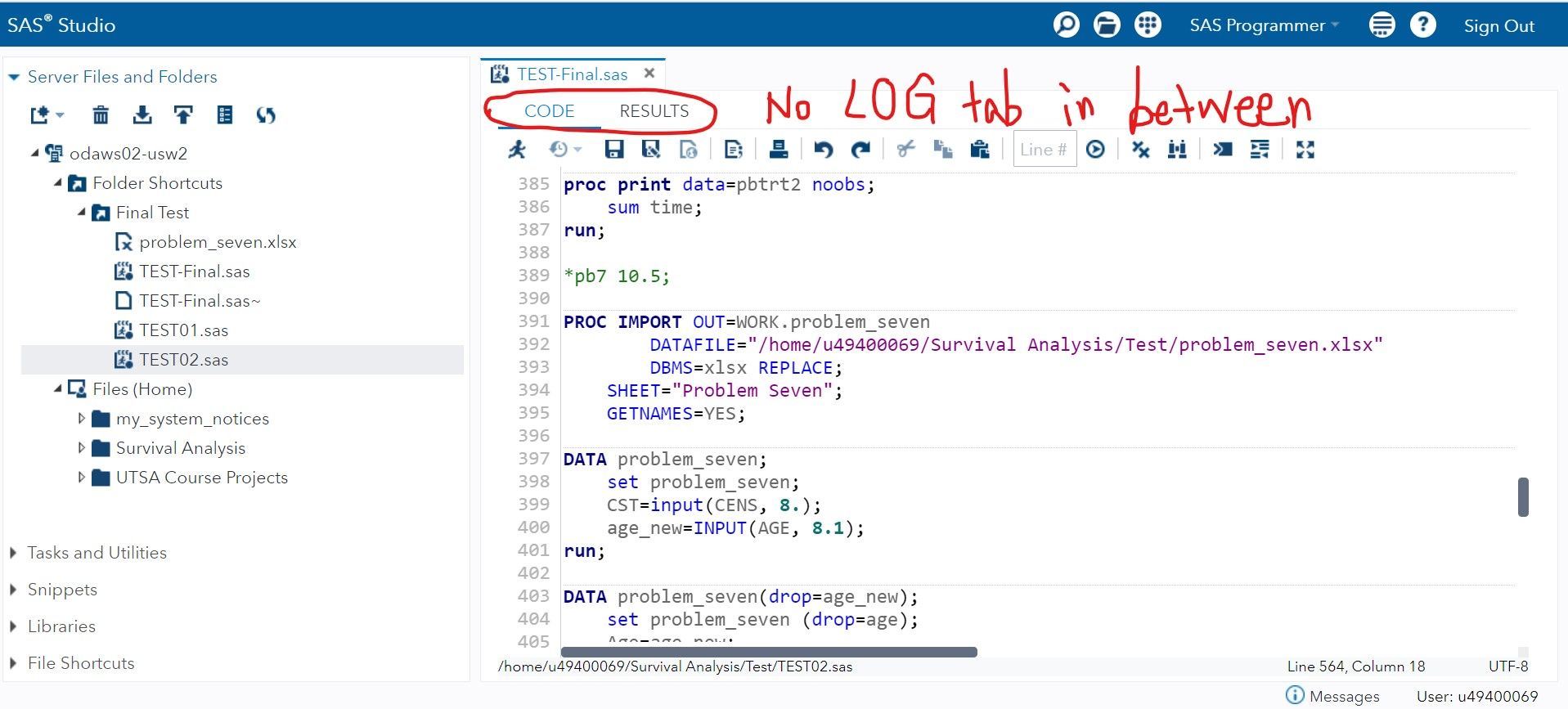Solved: OnDemand SAS Studio: LOG tab missing - SAS Support Communities