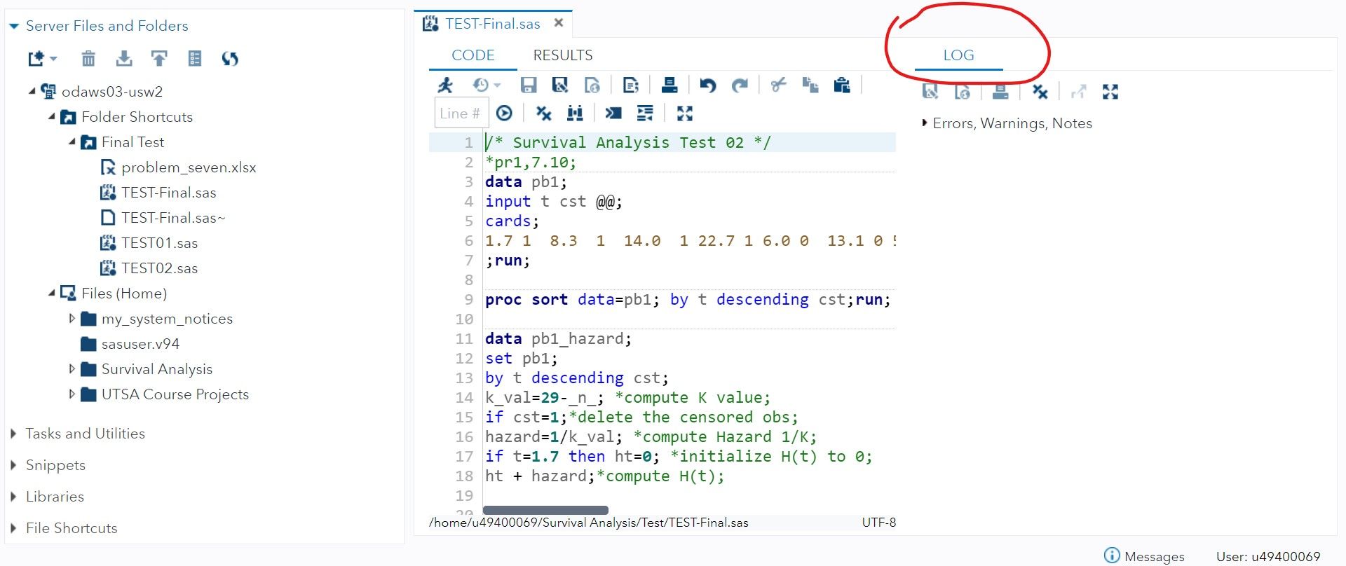 Solved: OnDemand SAS Studio: LOG tab missing - SAS Support Communities
