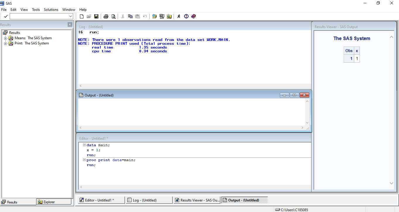 Solved: No Output Tab Generated - SAS Support Communities