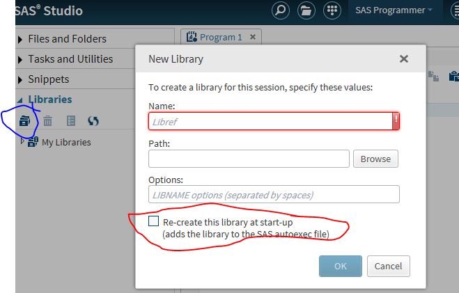 Solved: making permanent datasets in SAS University Studio - SAS Support Communities