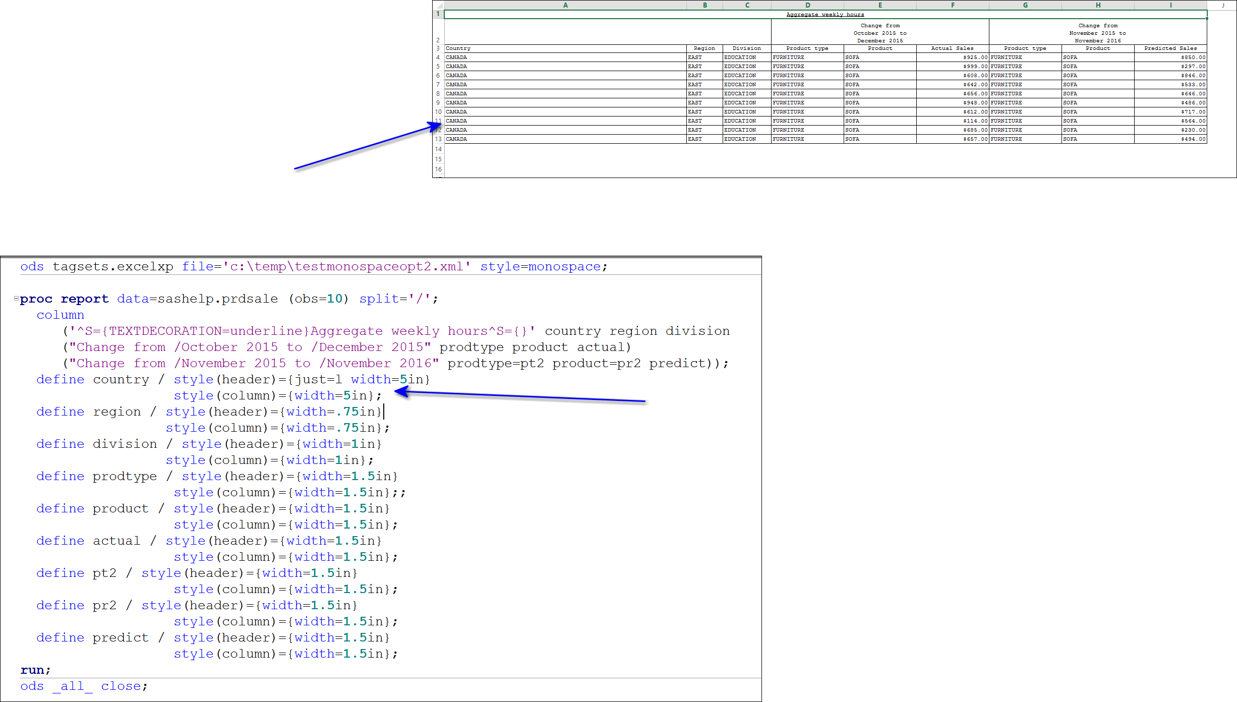 How do I expand the height of one header row in tagsets.ExcelXP? - SAS Support Communities