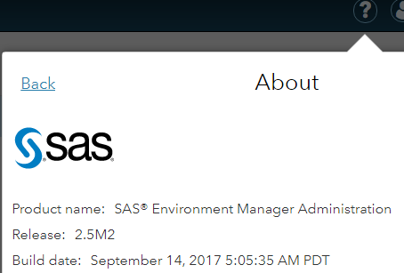 SAS Environment Manager - Verificar versão - SAS Support Communities