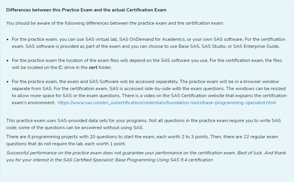 How can I bring data from SAS practice exam?? - SAS Support Communities