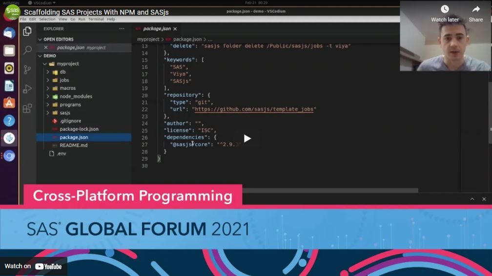 Scaffolding SAS® Projects With NPM and SASjs - SAS Support Communities