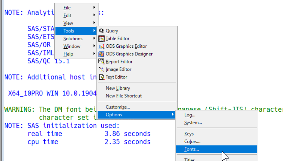 Change LOG window font permanently - SAS Support Communities